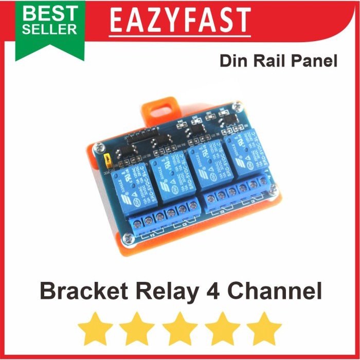 Bracket Dudukan Modul Relay 4 Channel Module MCB Din Rail Rel Panel ...