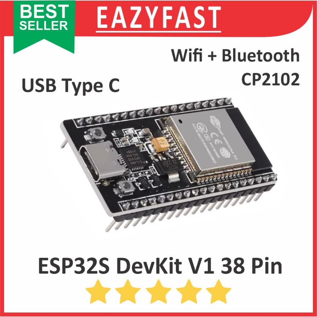 ESP32S 38P CP2102 DevKit V1 USB Type C ESP 32 38 P Pin Kaki Wifi ...