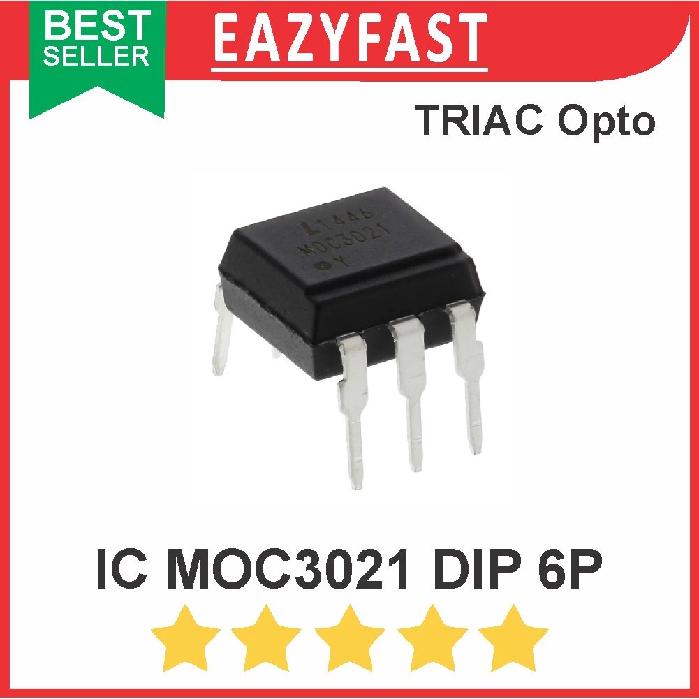 IC MOC3021 MOC 3021 Triac Optoisolator Optocoupler DIP 6 Pin AC Switch ...