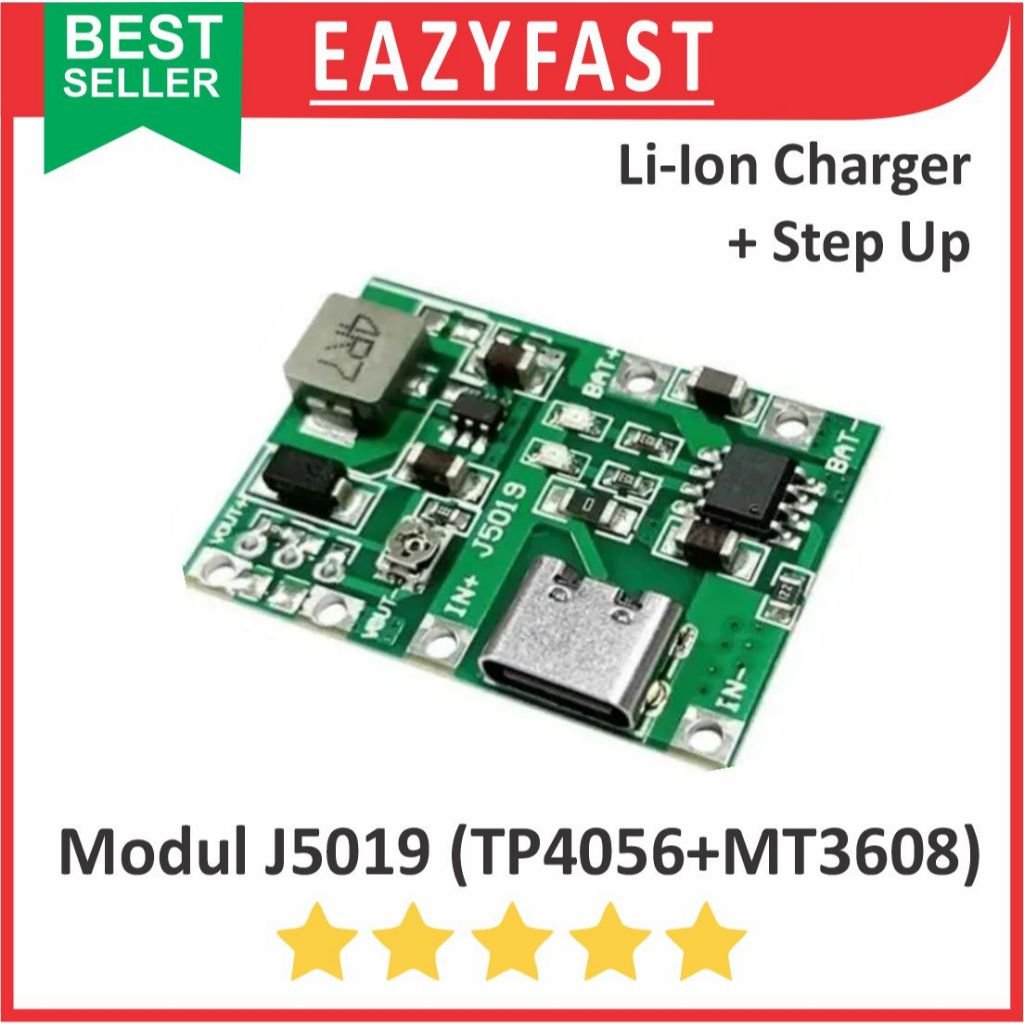 Modul J5019 Combo 2in1 TP4056 MT3608 USB Type C Mini UPS Charger ...