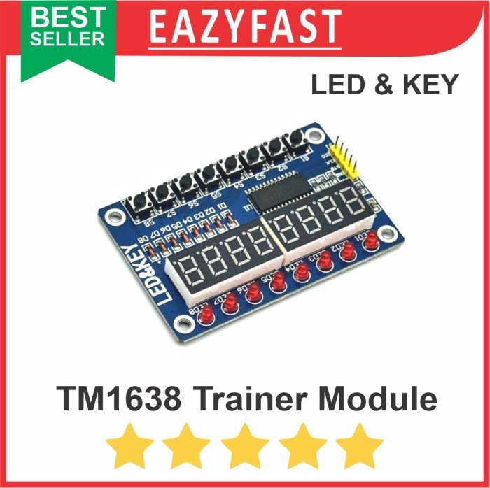 TM1638 Trainer Module I/O Input Output 8 bit Digit 7 Segment LED Key ...