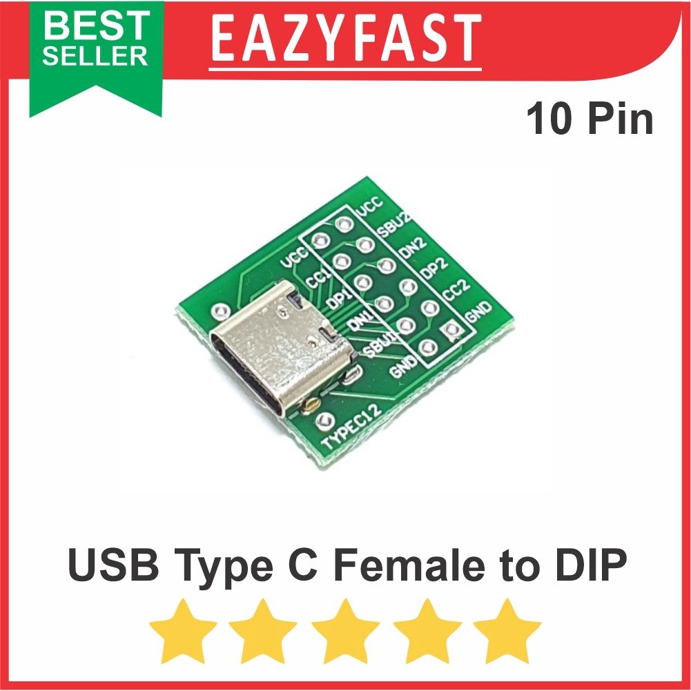 USB Type C Female to DIP PCB Converter Adapter Betina Breakout Board ...